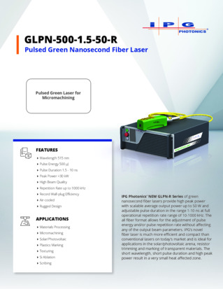 IPG 激光系统数据表 | 下载技术规格